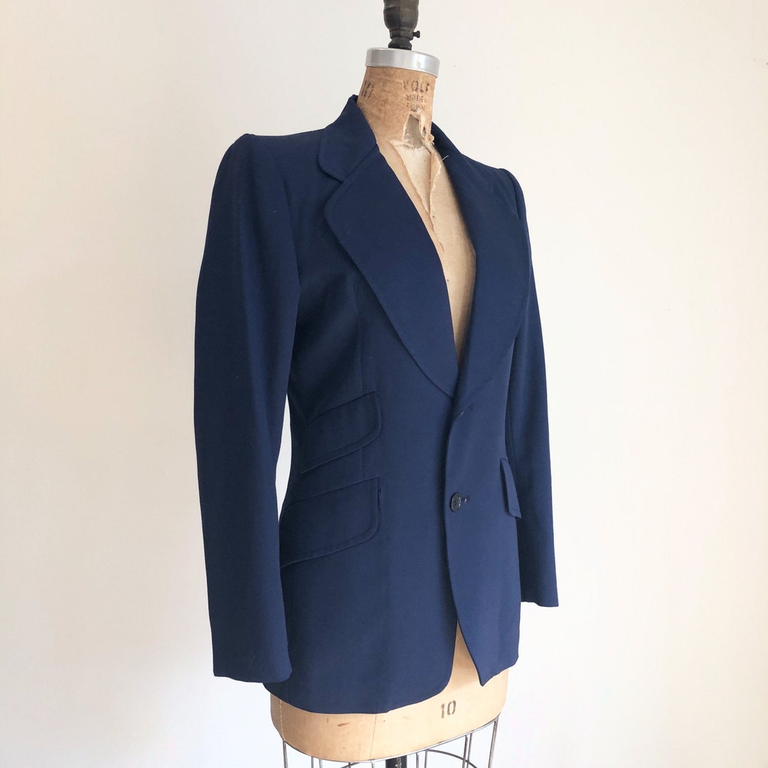 1970s Flo Toronto Glam Rocker Royal Blue Gabardine Suit Jacket S - Etsy