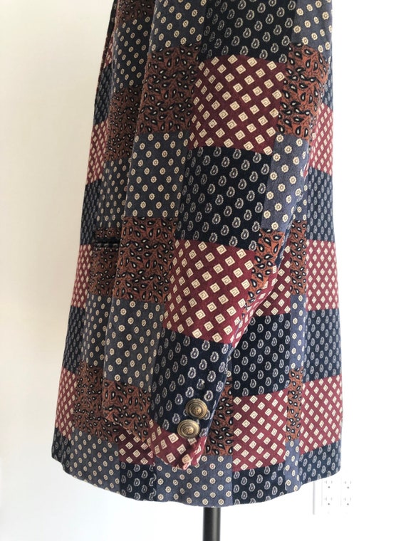 1970s Patchwork Print Velvet Dinner Jacket L - Gem