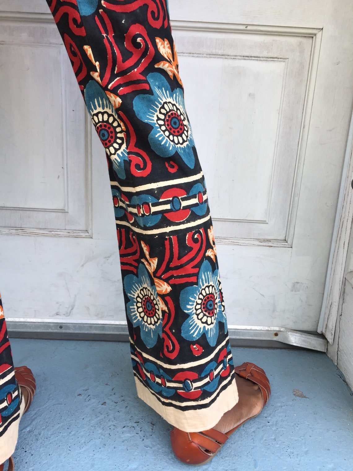 Killer 1960's Indian Cotton Block Print Pants Small | Etsy