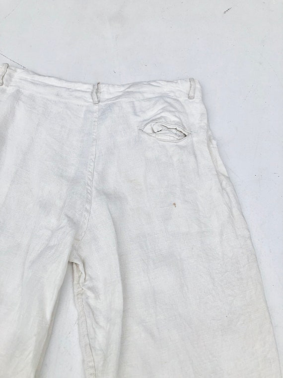 1910s or 1920s White Linen Breeches 28” - Gem