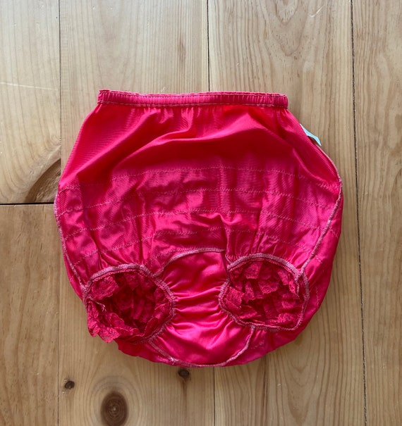 1960s NOS Deadstock Red Lace and Nylon Ruffle Panties… - Gem