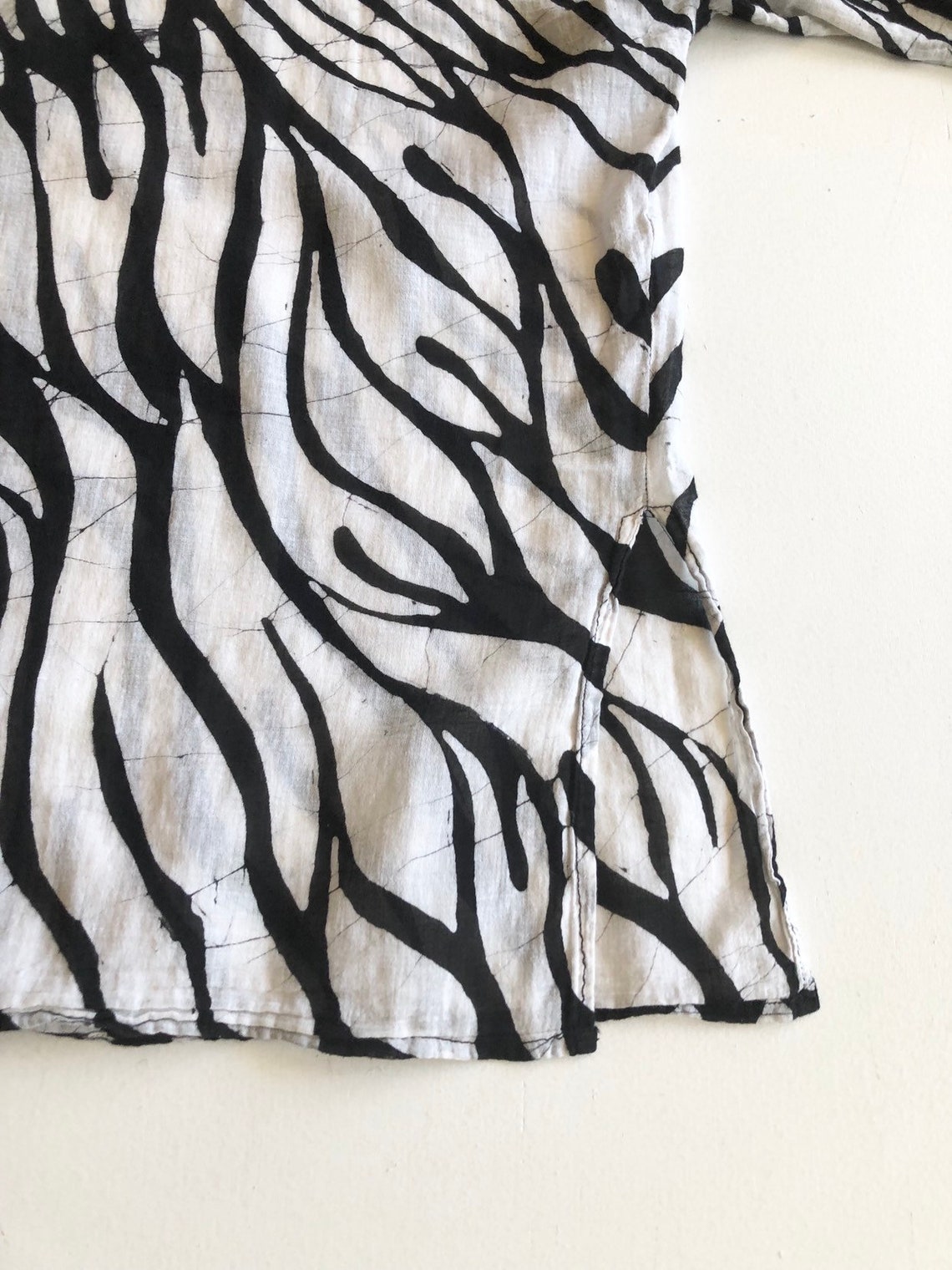 1980s Zebra Batik Print Cotton Tunic M - Etsy