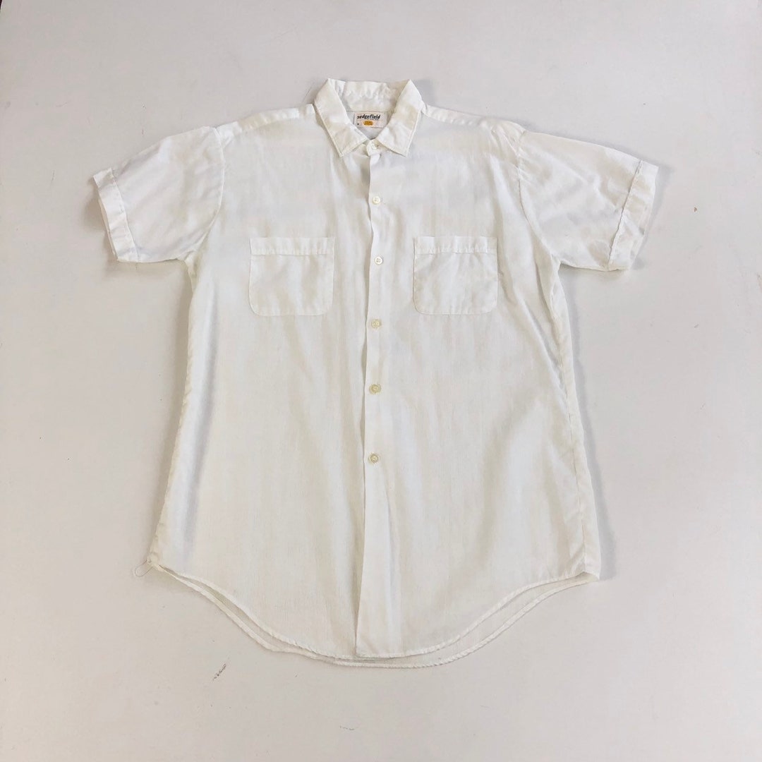 1960’s Sedgefield White Striped Cotton Striped Short Sleeve Shirt L - Etsy