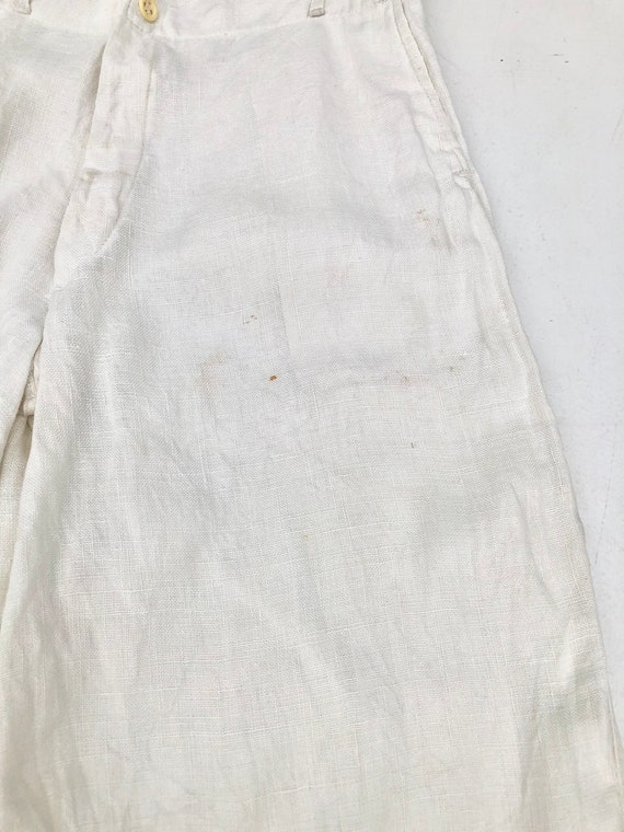 1910s or 1920s White Linen Breeches 28” - Gem