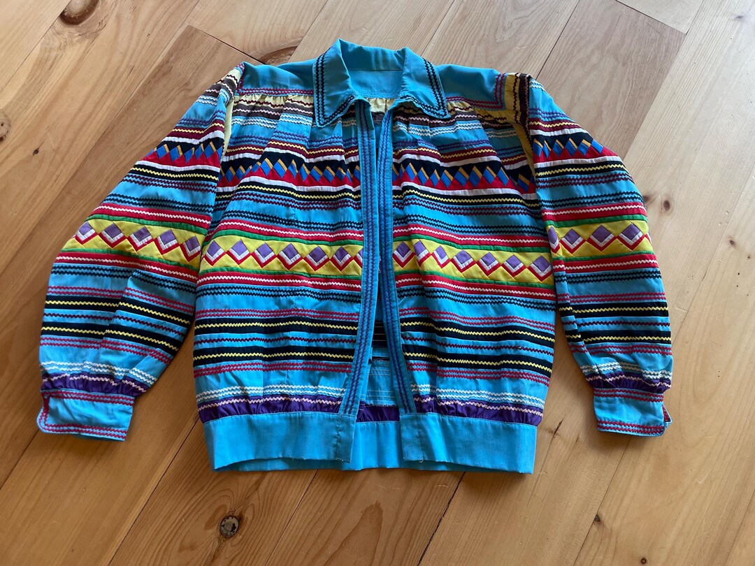 1980s Seminole Patchwork Shirt Jacket M - Etsy