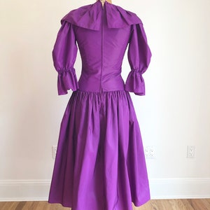 GORGEOUS 1980s Helene Sidel Purple Taffeta Ruffle Dress - Etsy