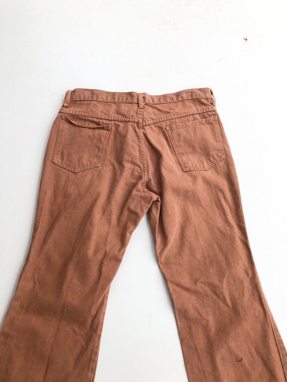 1970s Burnt Orange Bellbottoms Jeans 34” - Gem