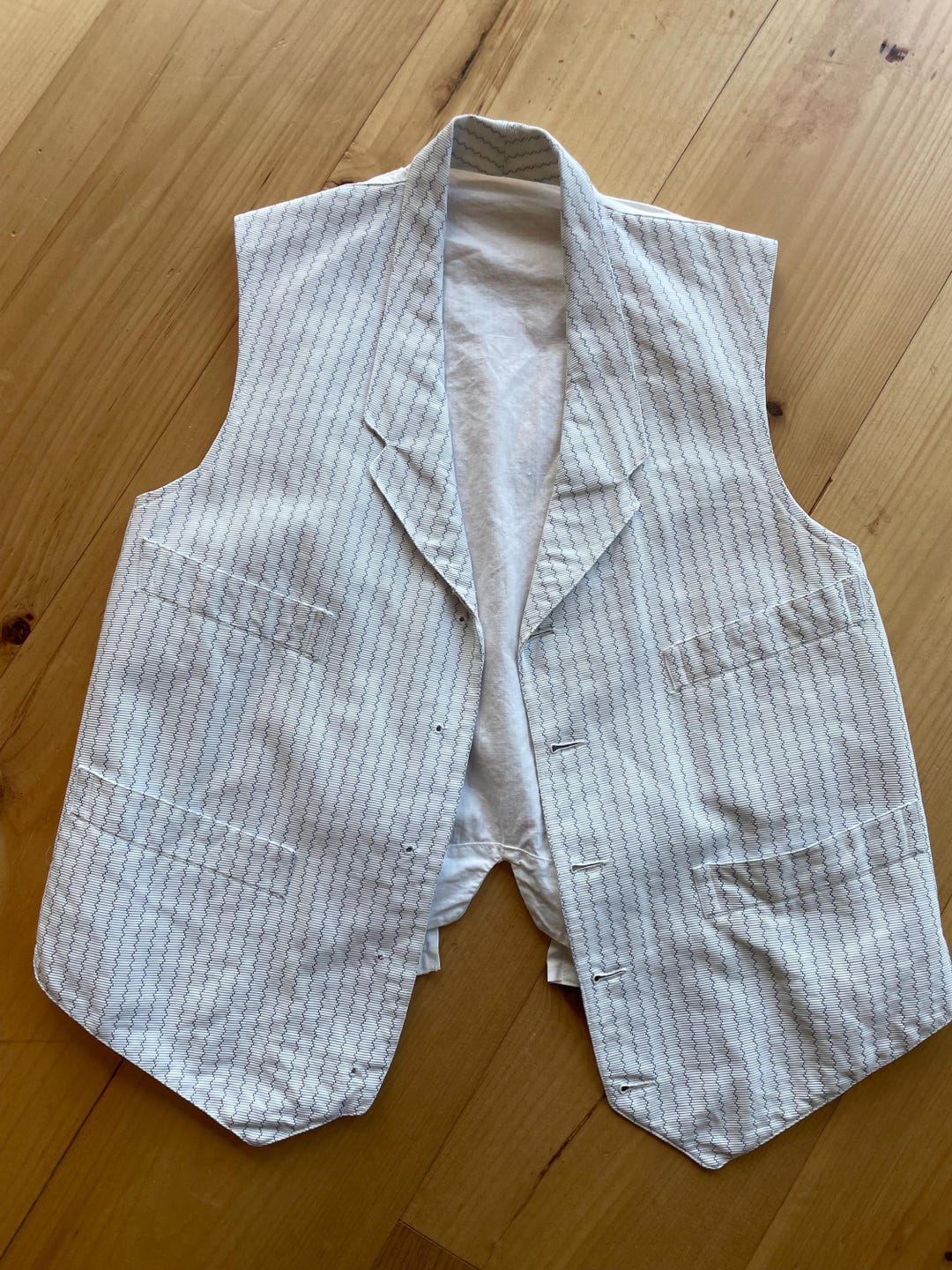 Victorian White Cotton Waistcoat Pristine S - Etsy