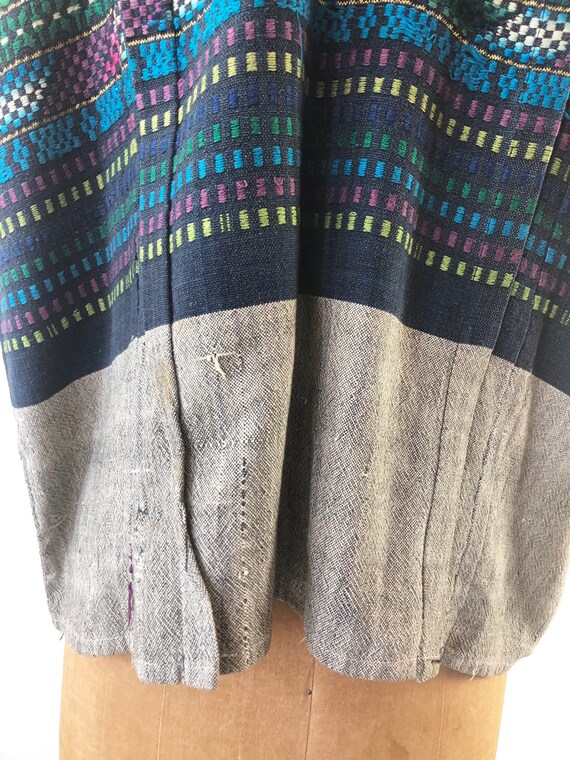 1970’s Guatemalan Embroidered Huipil W/ Velvet S - Gem