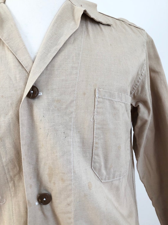1930s Ivory Cotton Duster Jacket M - Gem