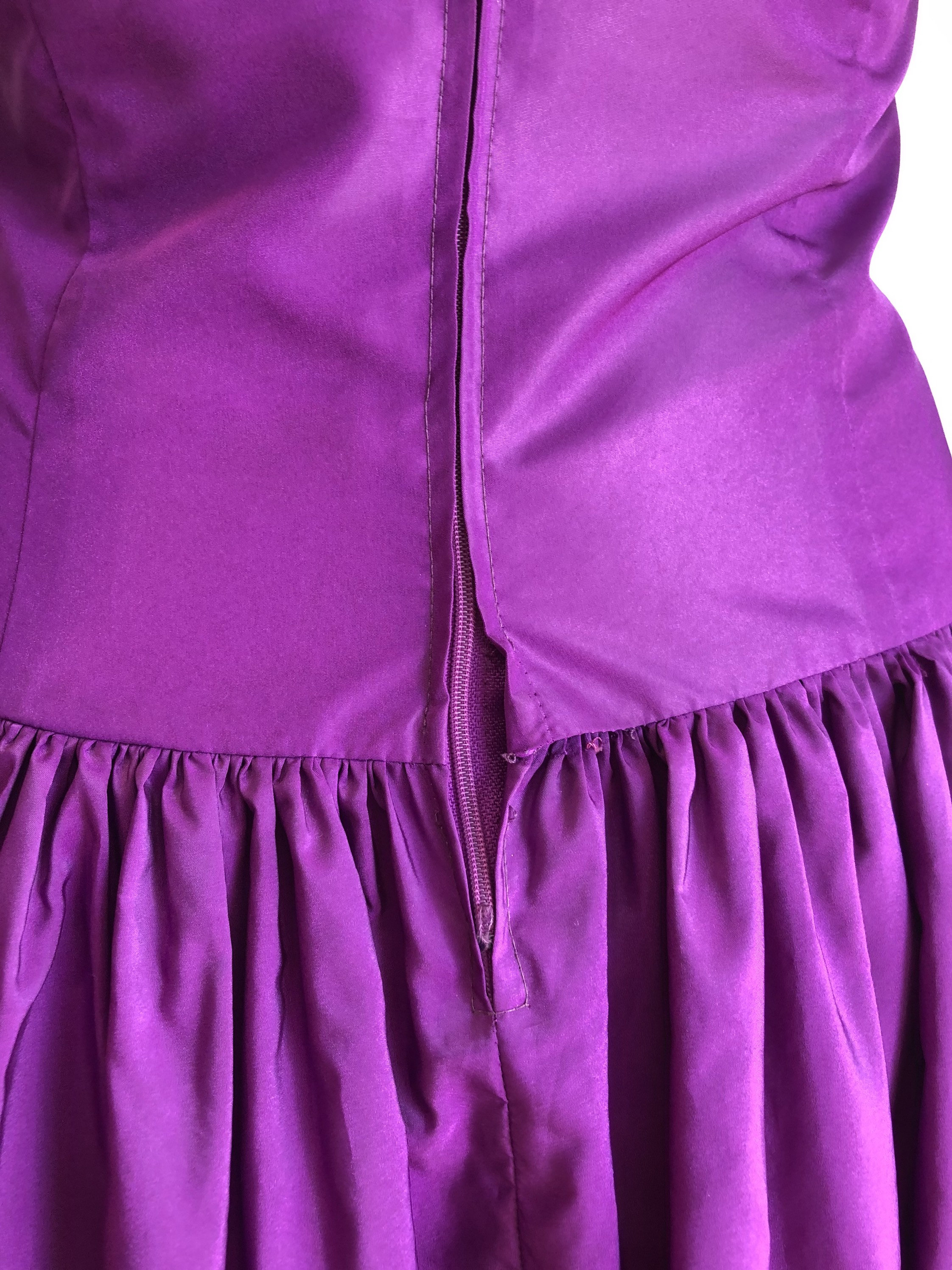 GORGEOUS 1980s Helene Sidel Purple Taffeta Ruffle Dress | Etsy