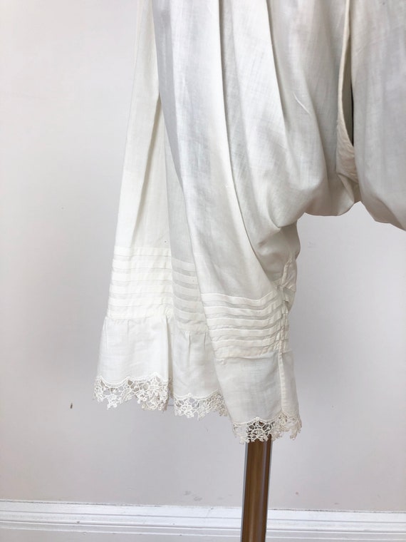 Antique Victorian Split Crotch White Cotton Bloomers S - Gem