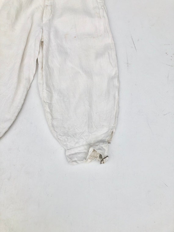 1910s or 1920s White Linen Breeches 28” - Gem