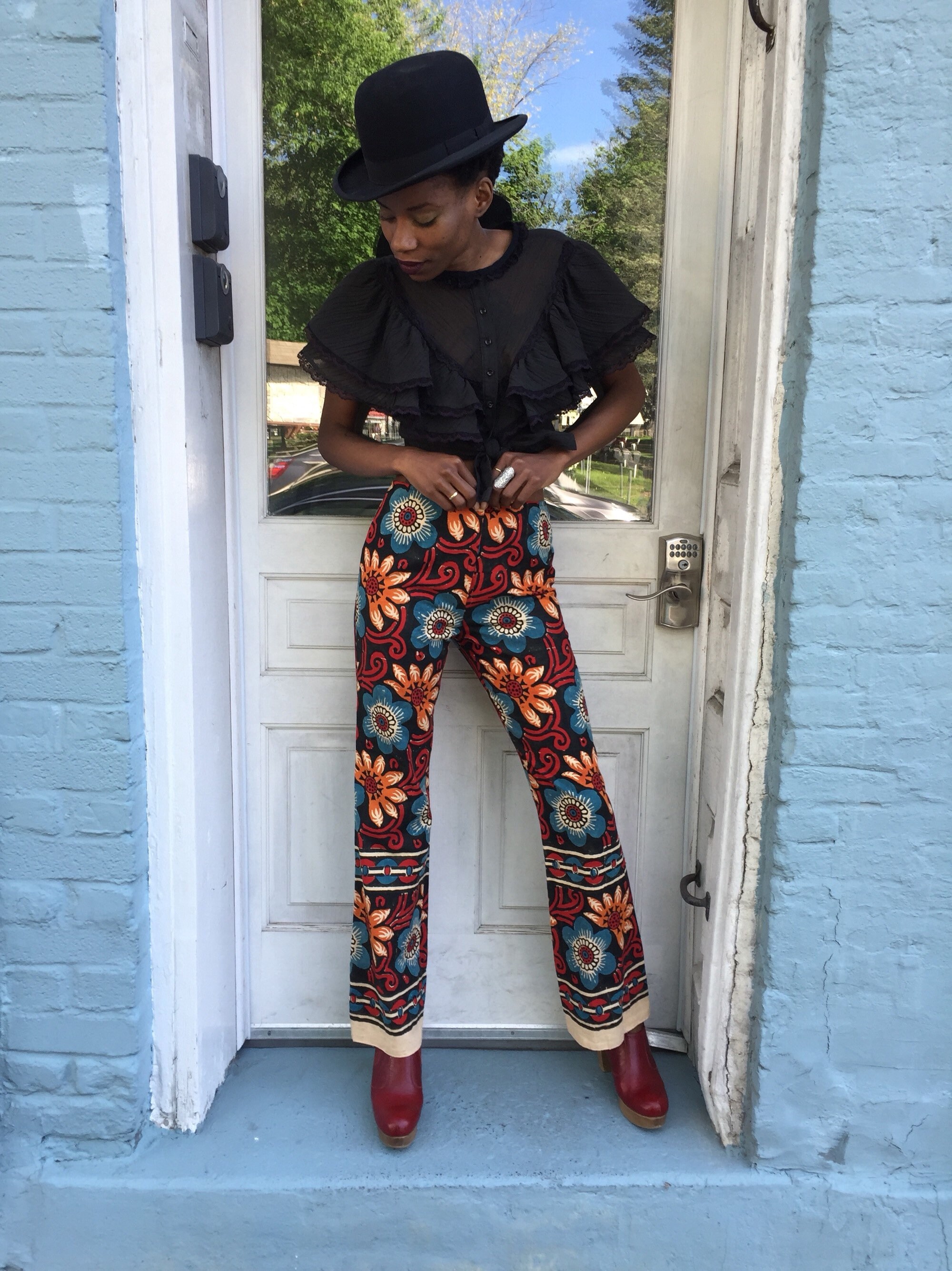 Killer 1960's Indian Cotton Block Print Pants Small | Etsy