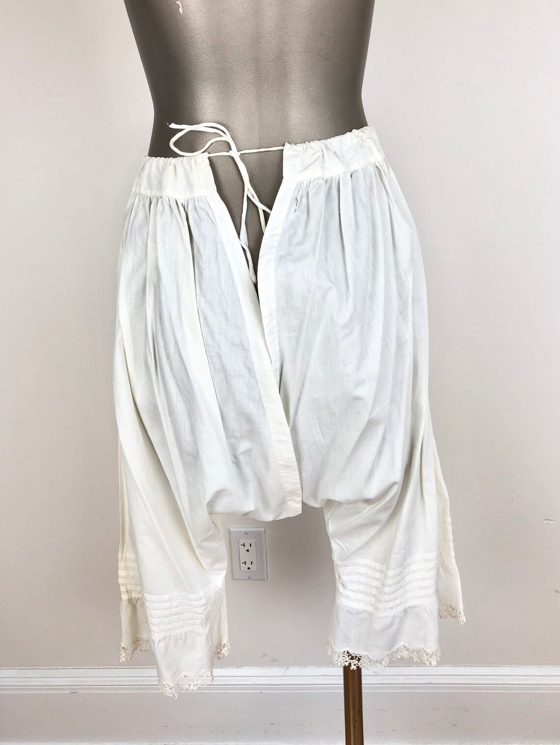 Antique Victorian Split Crotch White Cotton Bloomers S - Etsy