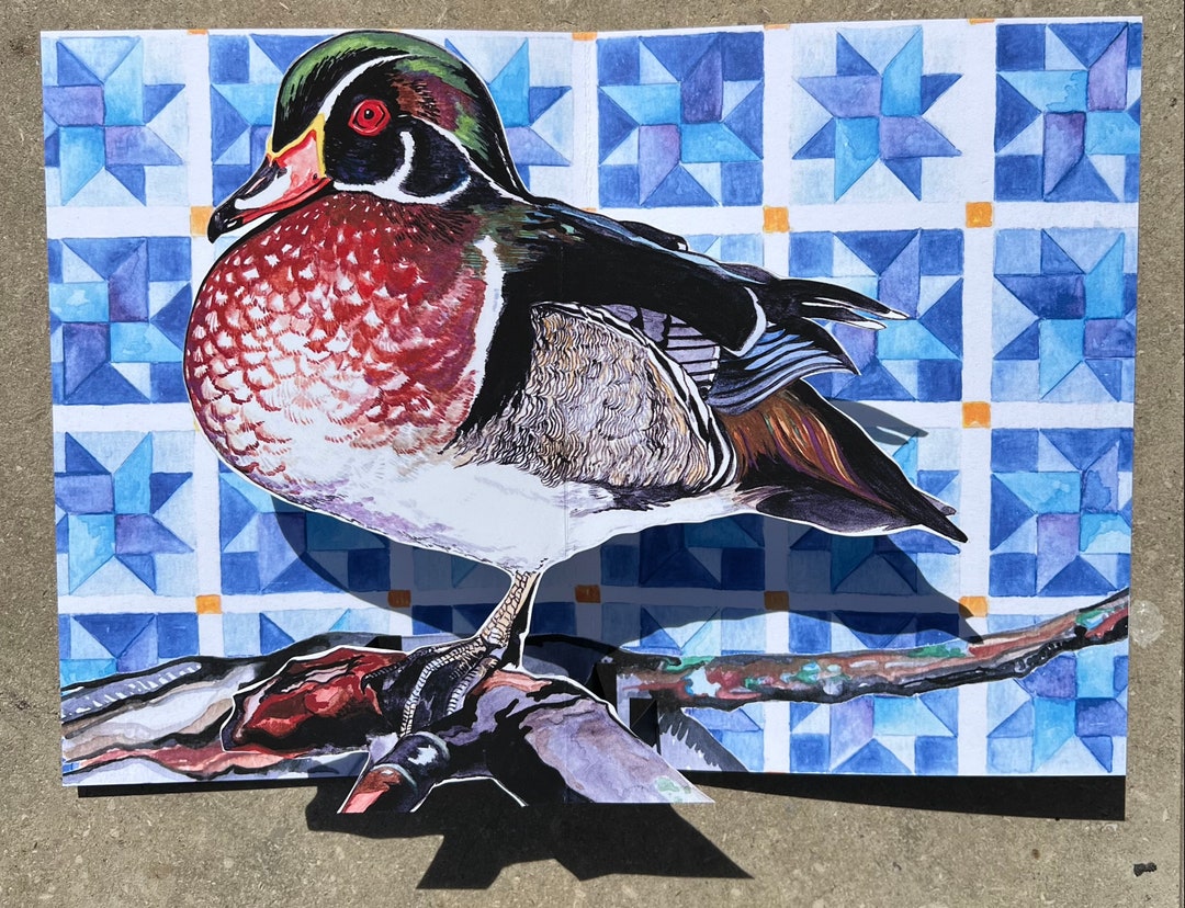 Duck Tracks Pop-up Card for Quilters and Bird Enthusiasts - Etsy