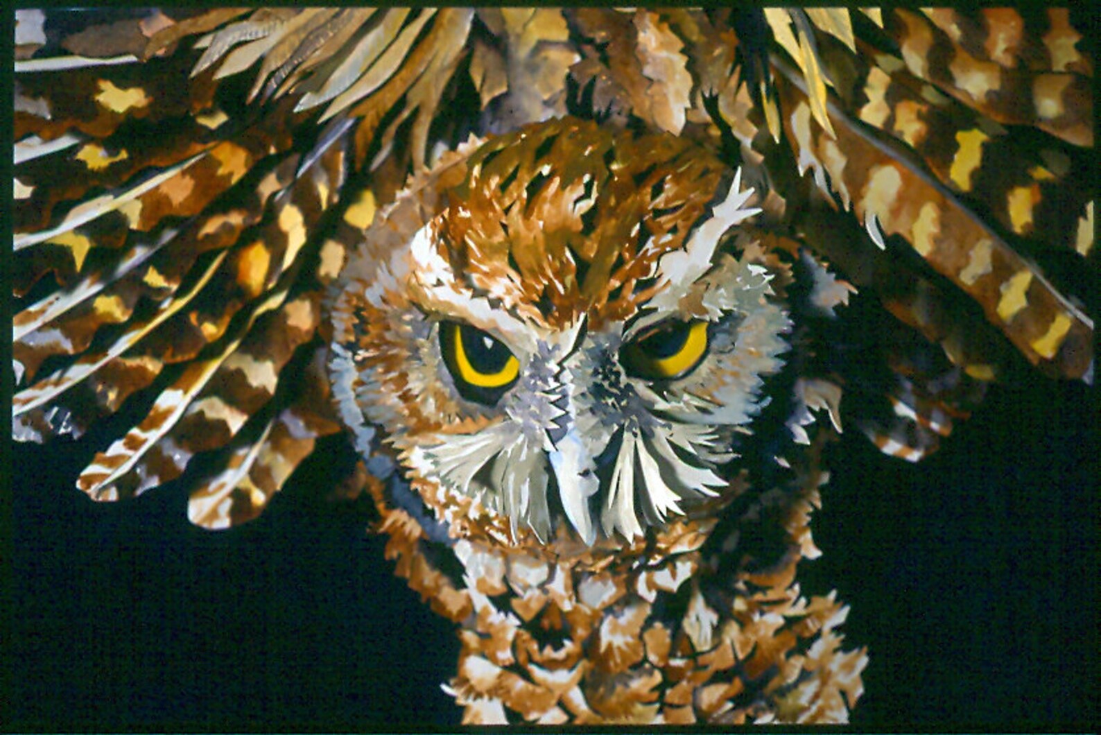 Screech Owl in Full Flight 3D Acid Free Paper Sculpture - Etsy