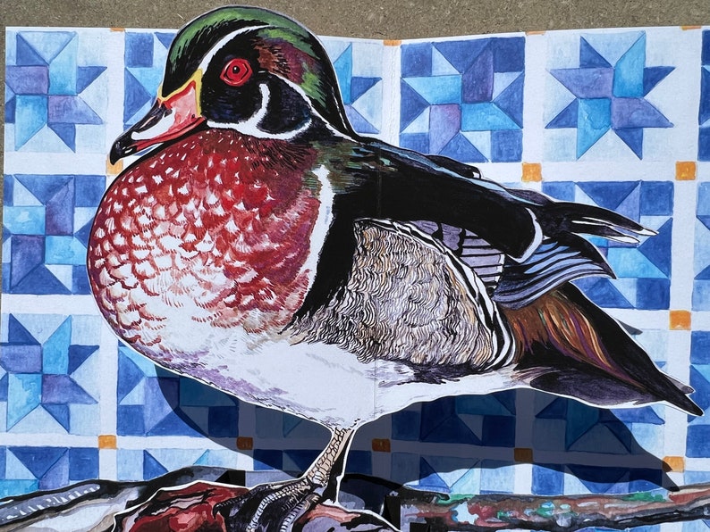 Duck Tracks Pop-up Card for Quilters and Bird Enthusiasts - Etsy