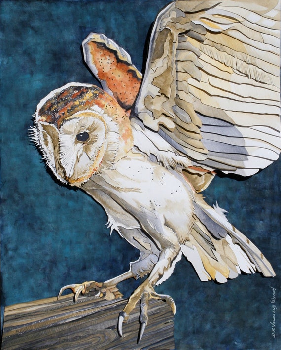 Barn Owl 3D Acid Free Paper Sculpture Original Artwork - Etsy