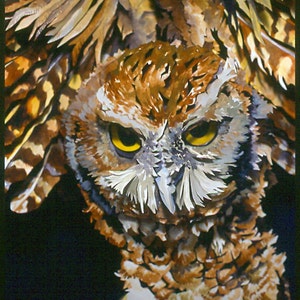 Screech Owl in Full Flight 3D Acid Free Paper Sculpture - Etsy