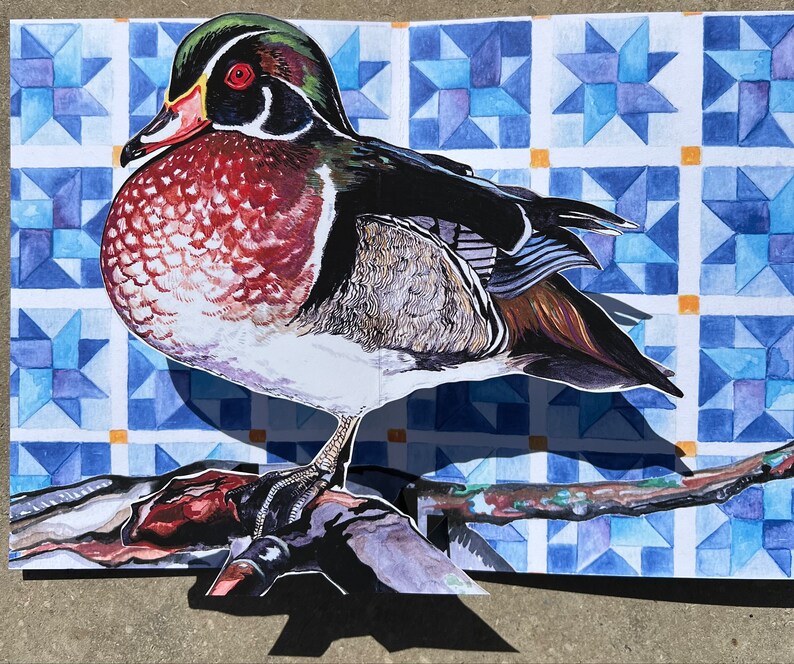 Duck Tracks Pop-up Card for Quilters and Bird Enthusiasts - Etsy