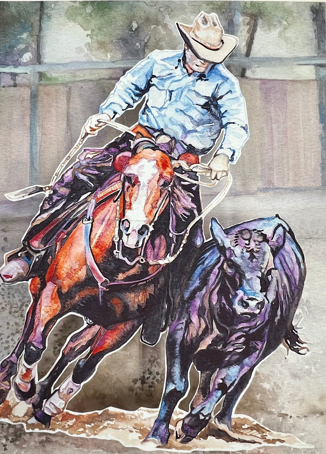 Cowboy Roping a Calf 3 D Pop up Card - Etsy