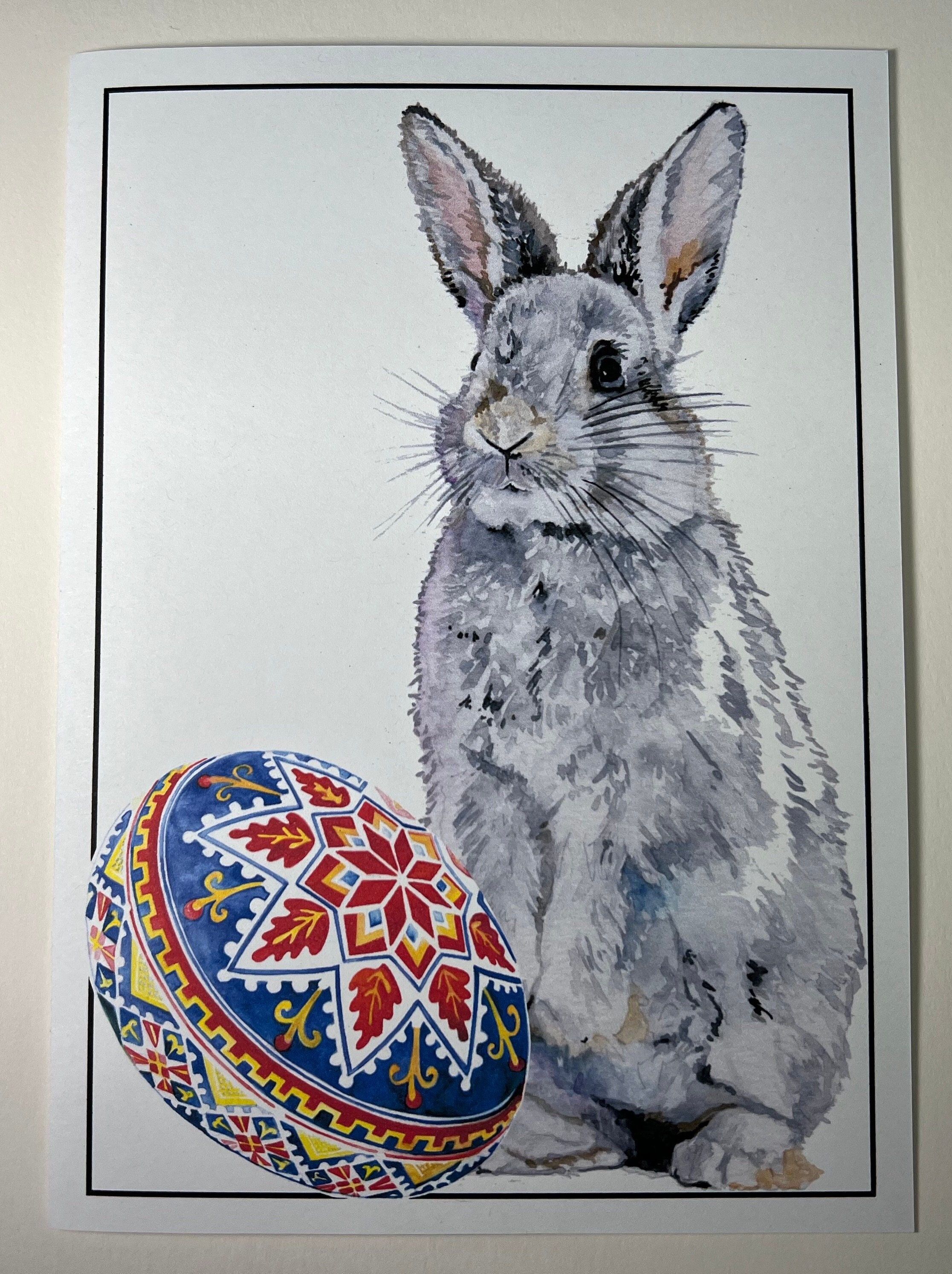 Easter Bunny And Ukrainian Pysanky Easter Egg Surprise Pop Up Card Etsy