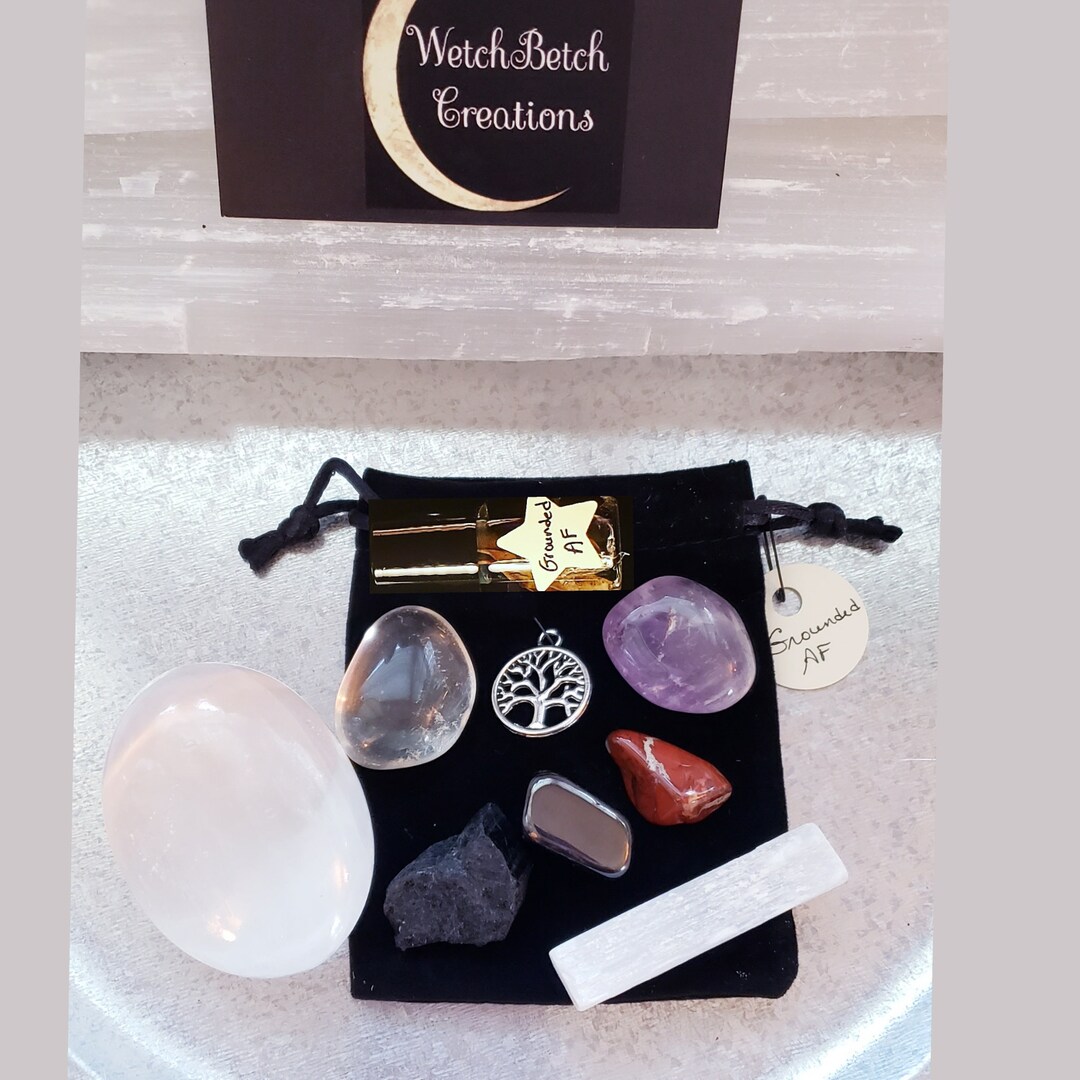 GROUNDED AF Kit/energy Stabilizing Tools/grounding Crystals and Stones ...