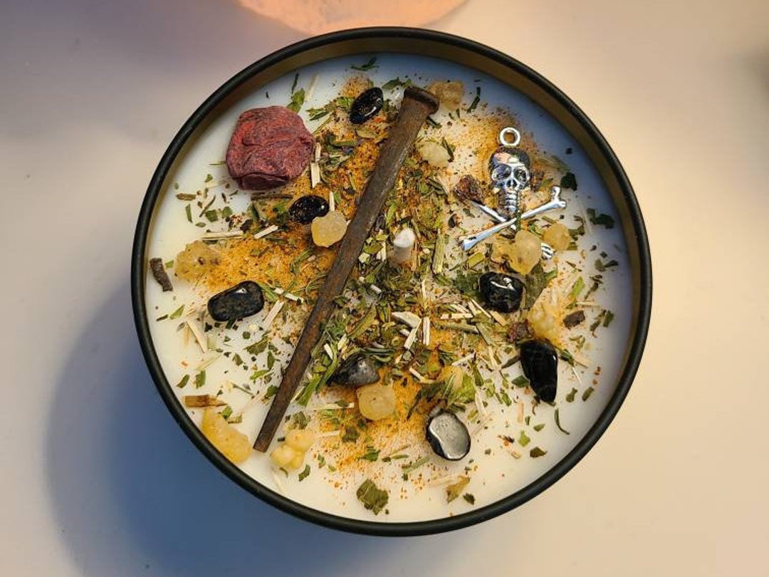 Null and Void, Uncrossing Soy Candle: Black Obsidian Crystals, Energy ...