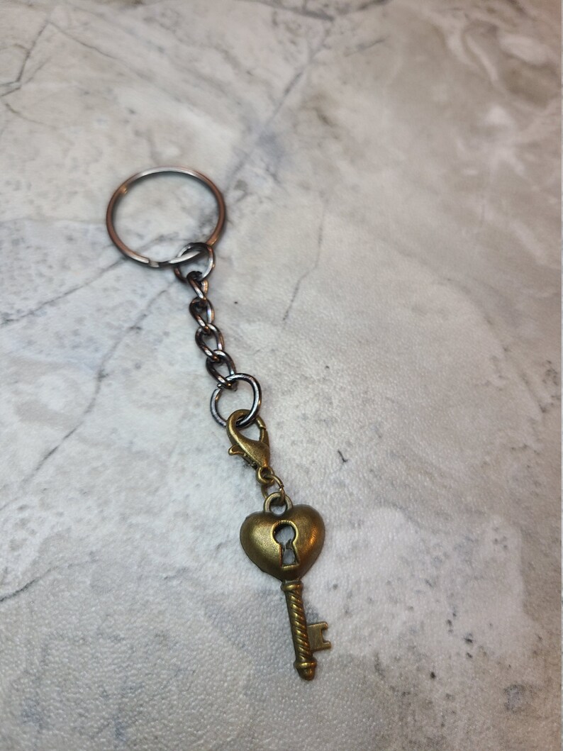 Key Chain With Metal Links in Bronze and Gunmetal Black - Etsy