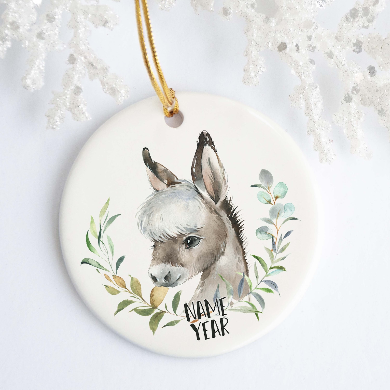 Donkey Personalized Ceramic Ornament Porcelain Holiday - Etsy UK