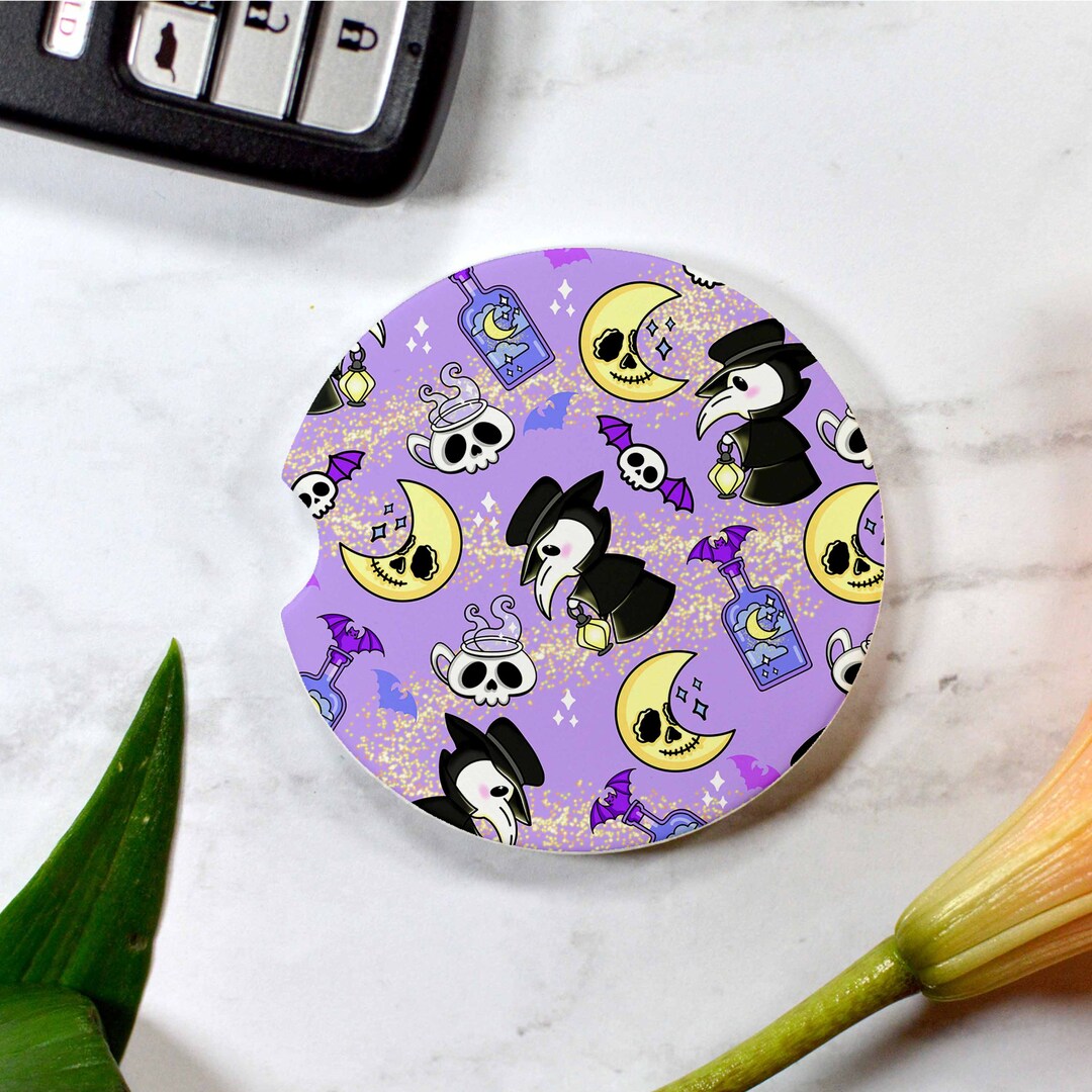 Plague Doctor Pastel Goth Car Cup Holder Coaster Goth Car Accessory ...
