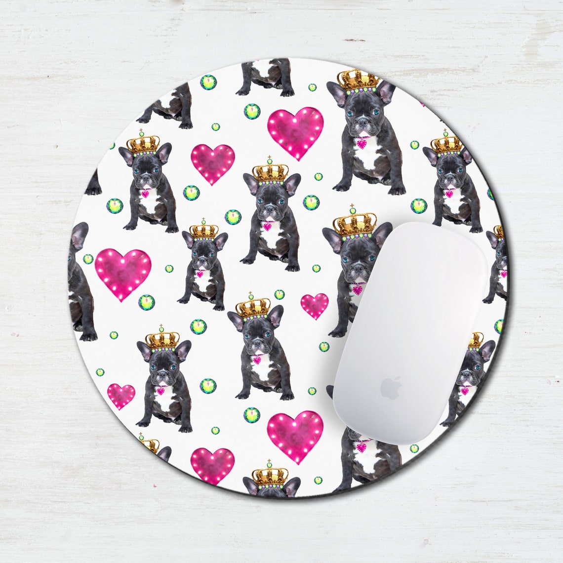 Fancy Frenchie Mouse Pad Fabric Mouse Pad Desk Mat Round - Etsy