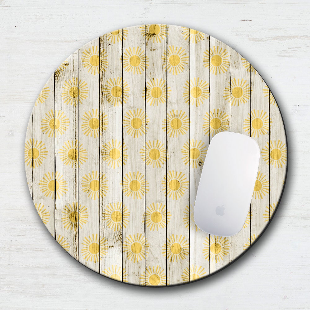 Summer Sun Beach Wood Mouse Pad Coaster Set Matching Mouse | Etsy