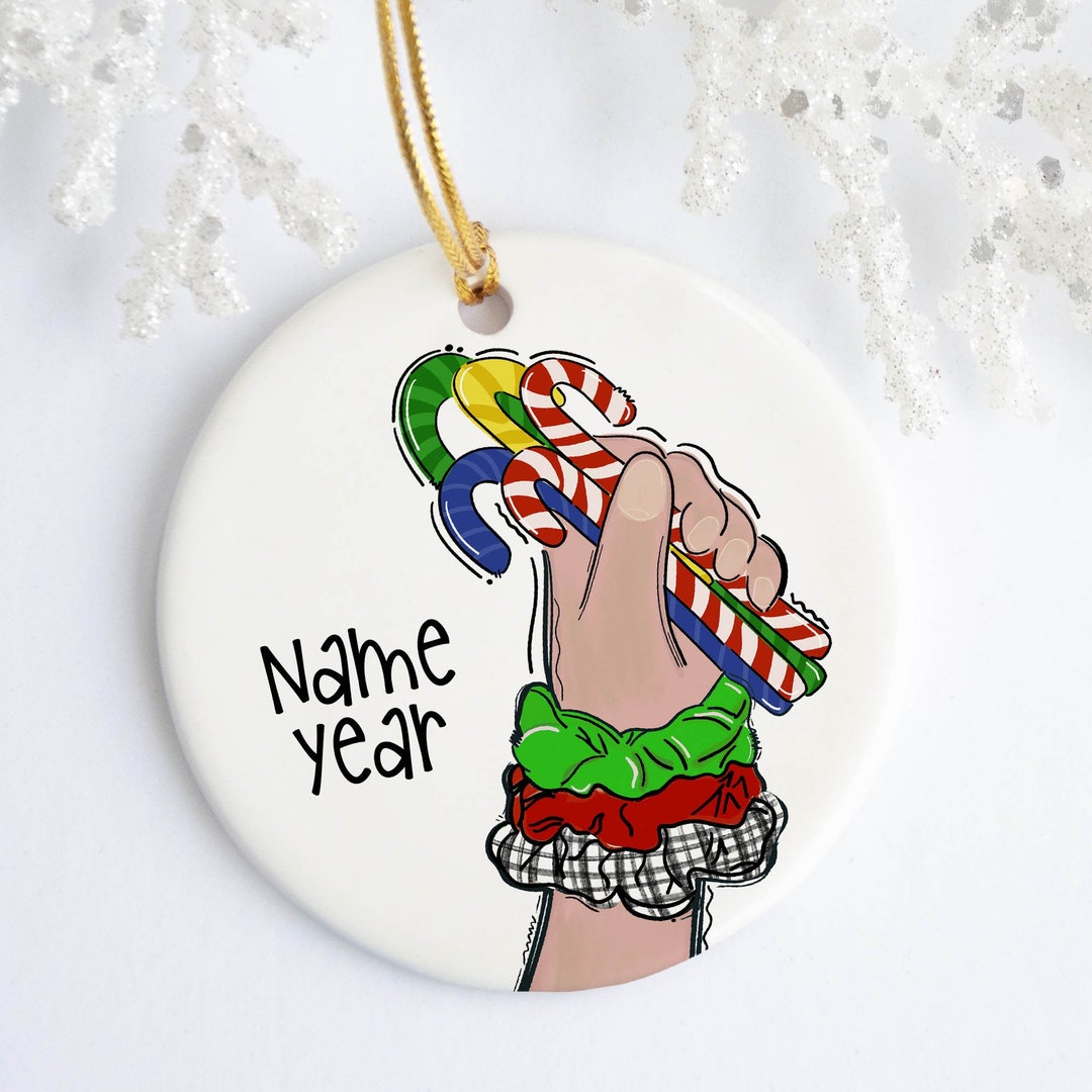 VSCO Hand Candy Canes Personalized Ceramic Ornament - Porcelain ...