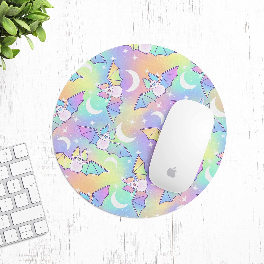 Pastel Bats Mouse Pad Halloween Decor Spoopy Cute Bat Office Decor ...