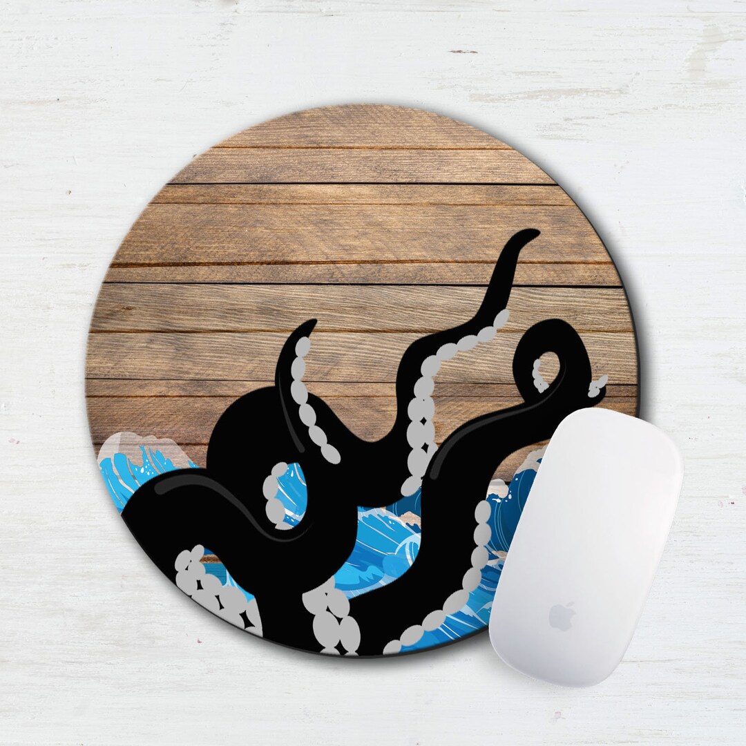 Giant Octopus Mouse Pad Desk Office Round Mouse Pad kracken Ocean Sci ...