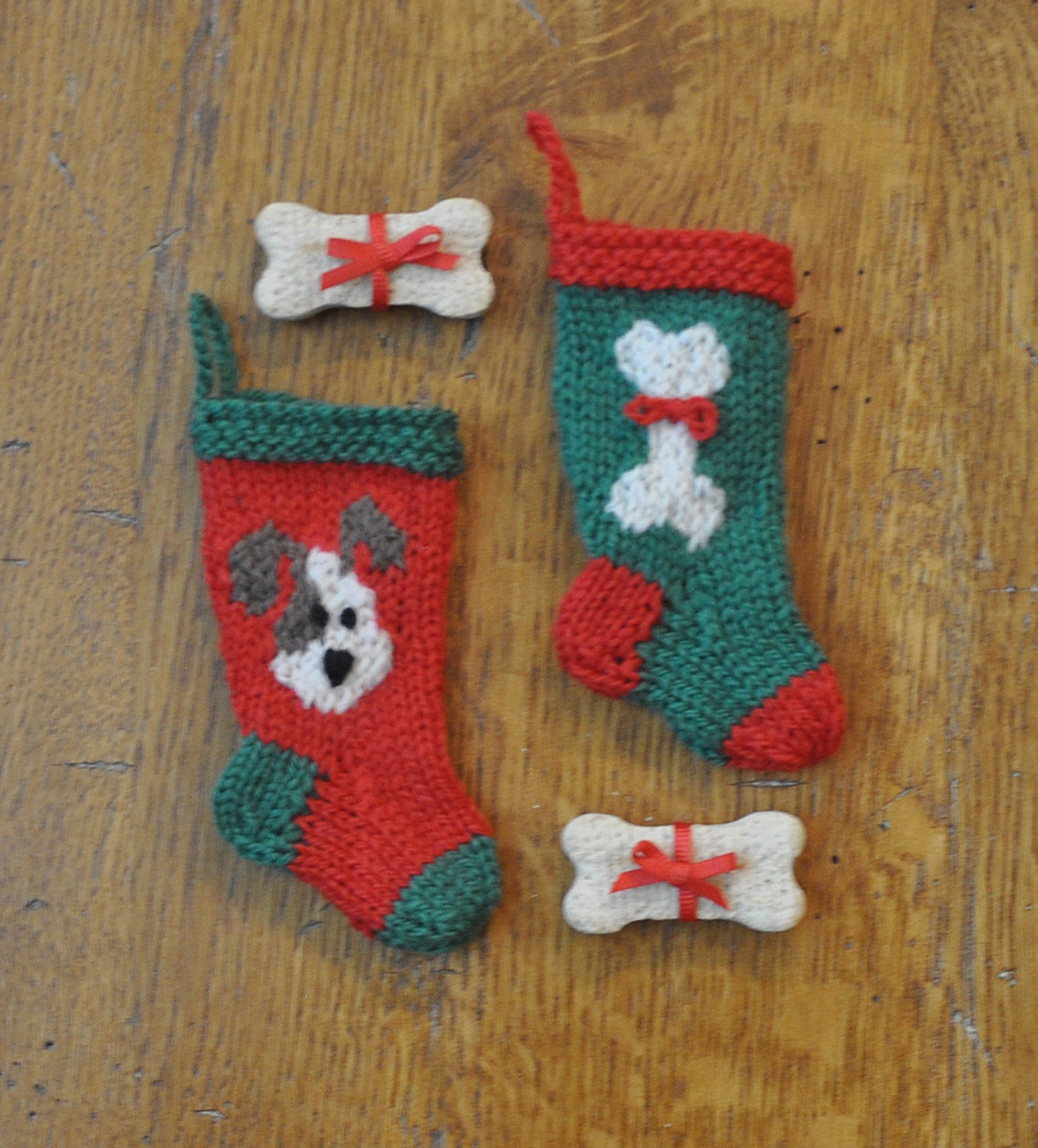 Dog & Cat Christmas Stocking Ornaments Knitting Pattern - Etsy