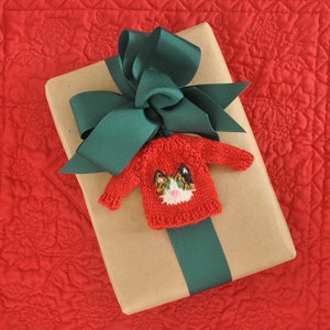 Calico Cat Hand-knit Sweater Ornament - Etsy