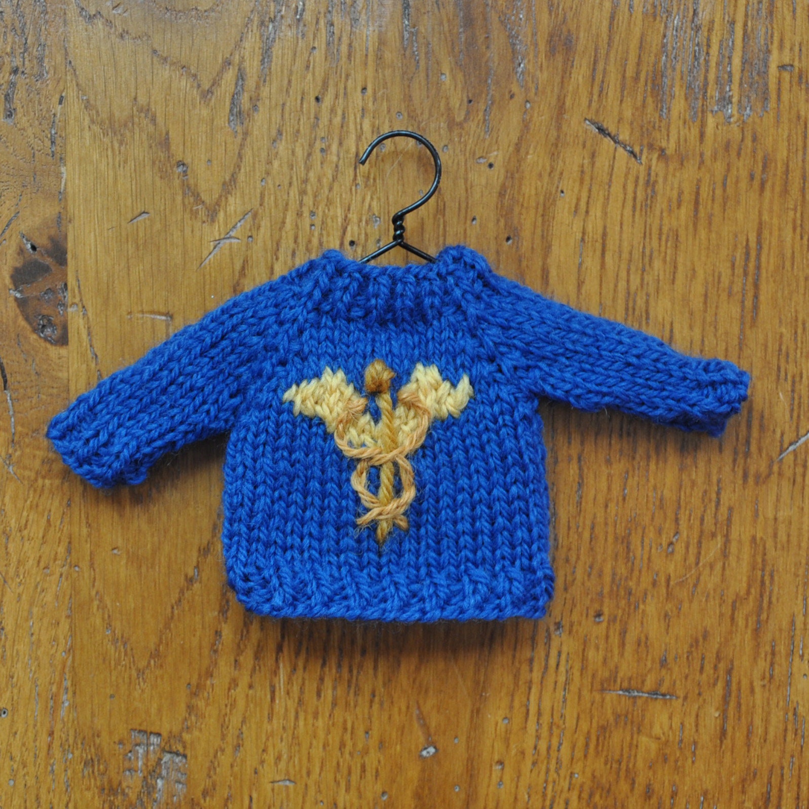 Medical Caduceus Hand-knit Sweater Ornament - Etsy