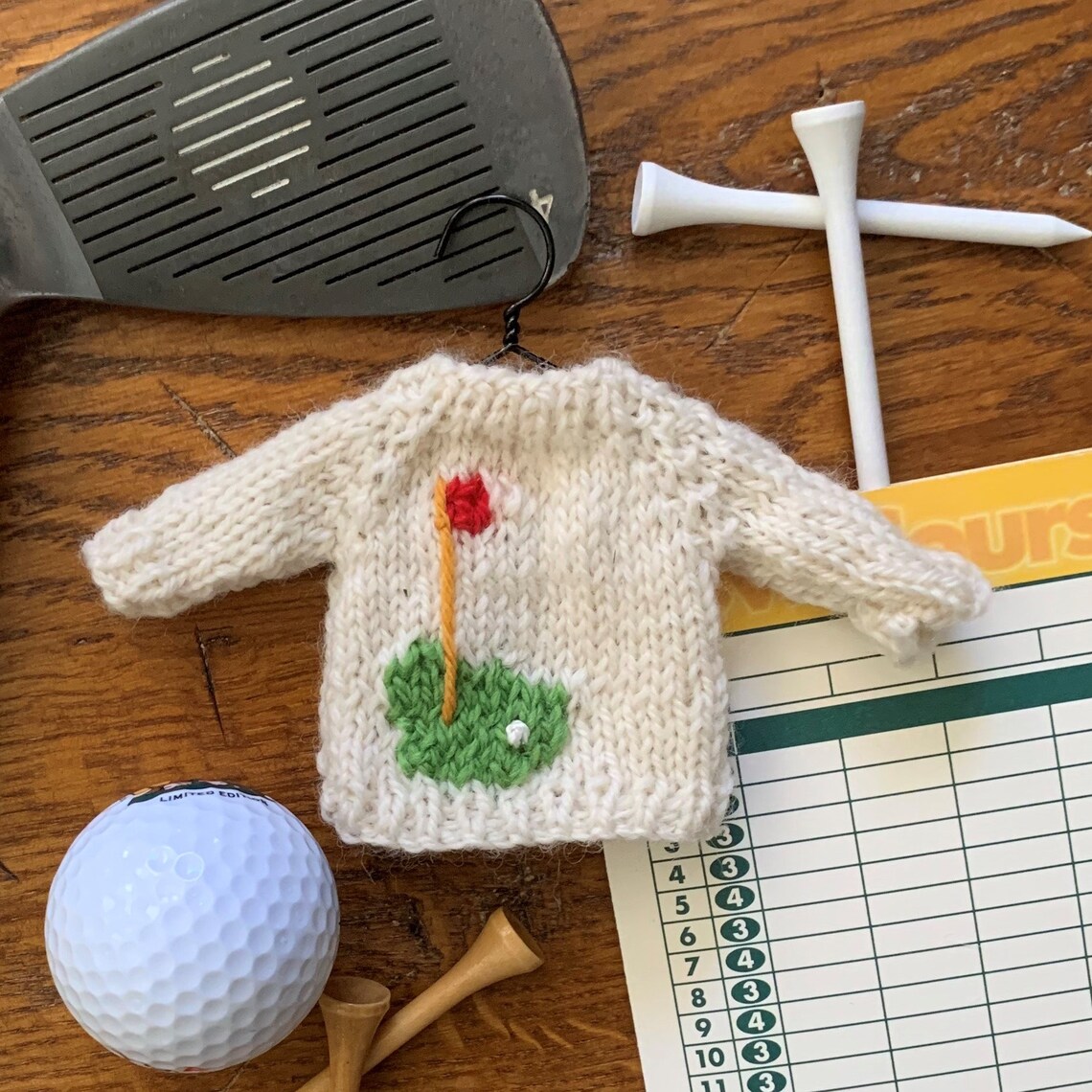 Golf Hole Hand-knit Sweater Ornament Golf Tournament - Etsy