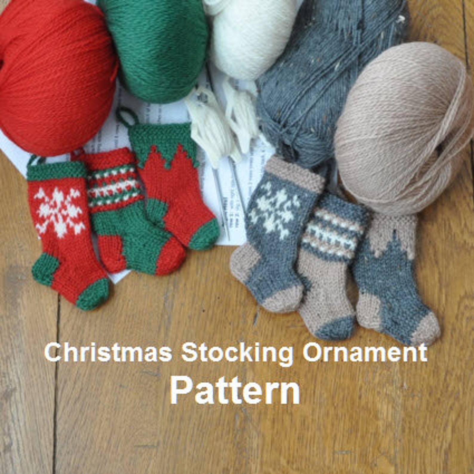 Nordic Snowflake Christmas Stocking Ornament Knitting Pattern - Etsy