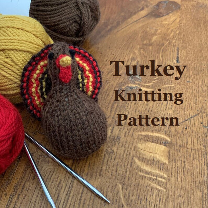 Turkey Knitting Pattern Thanksgiving Place Card Holder Turkey | Etsy