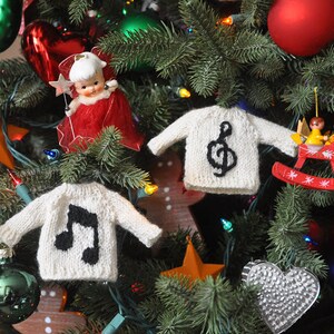 Treble Clef Sweater Hand-knit Ornament available to Order - Etsy
