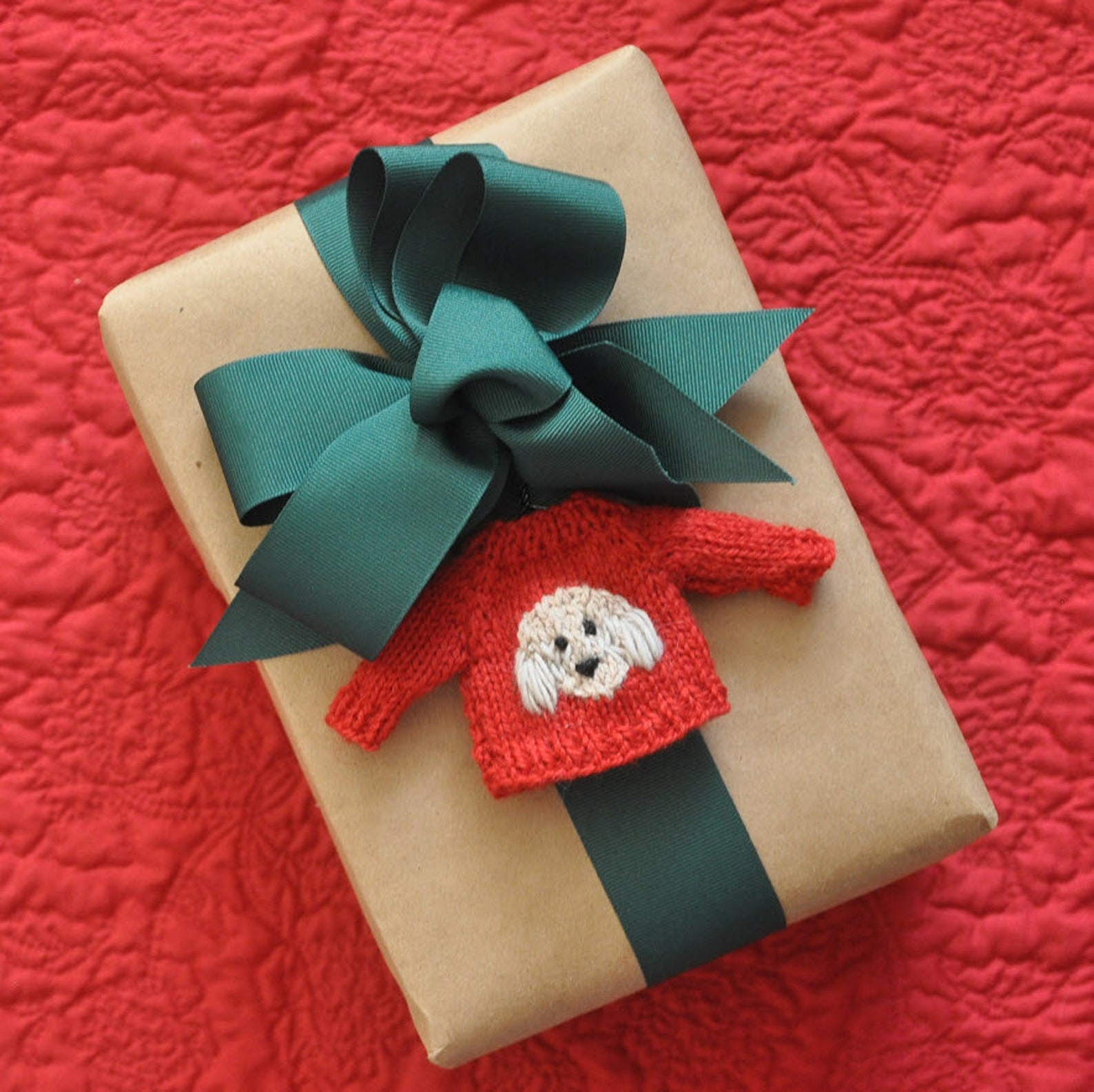 Cream Doodle Hand-knit Sweater Ornament Doodle Cocker Spaniel ...