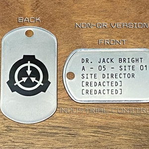 SCP Foundation Stainless Steel Laser Engraved Dogtags - Etsy