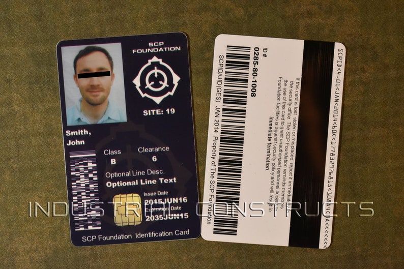 SCP Foundation ID Card CAC Style Customized With Your - Etsy Polska