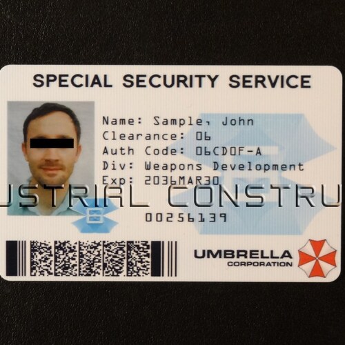 Custom Umbrella Corporation Special Security Service ID Card / - Etsy