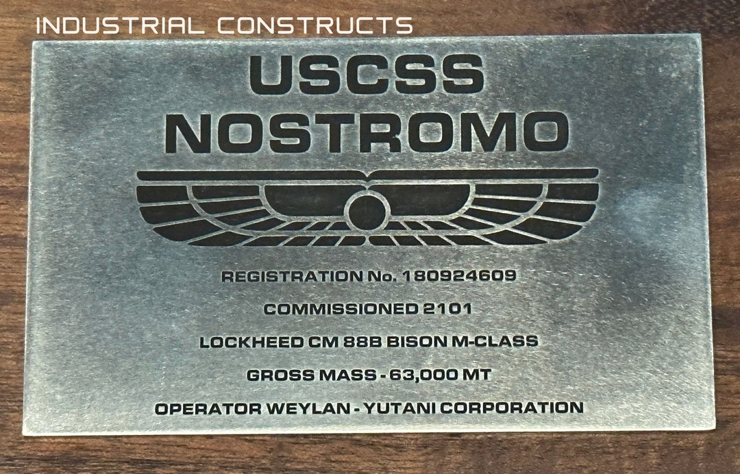 USCSS Nostromo Stainless Steel Ships Data Plaque - Etsy