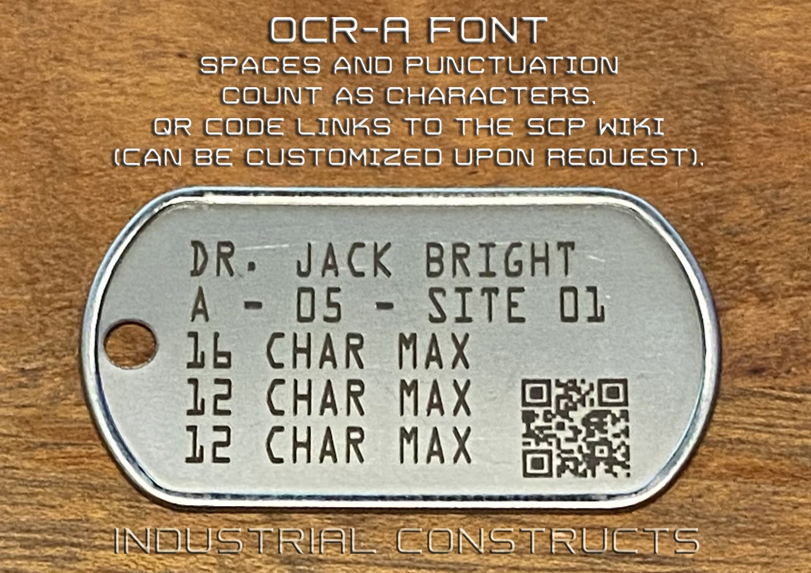 SCP Foundation Stainless Steel Laser Engraved Dogtags - Etsy